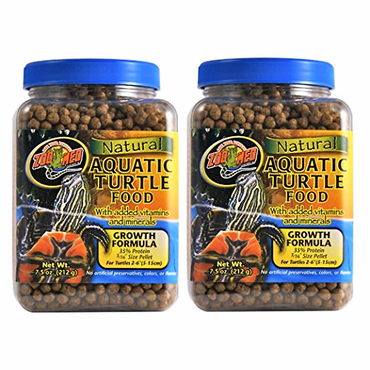 Natural Aquatic Turtle Food With Growth Formula pack of 2