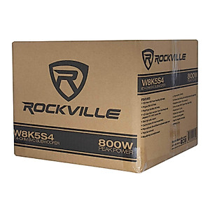 Rockville K5 W8K5S4 8" 800w 4 Ohm Car Audio Subwoofer Sub 200w RMS CEA Rated!, Black