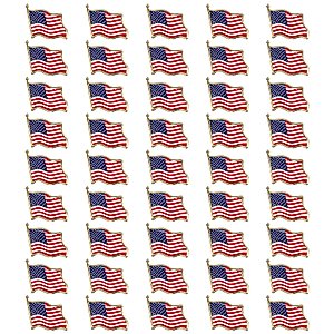50 PCS American Flag Lapel Pin Waving for Veterans Independence Memorial Day Decorations Gifts USA Flag Pins 4th of July Accessaries