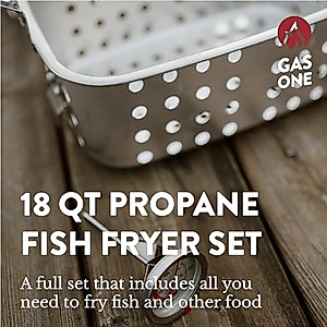 Gas One Double Fryer with 2 Baskets Propane Burners for Outdoor Cooking – Heavy Duty 18Qt Aluminum Pot Outdoor Deep Fryer with Cast Iron Burner – Propane Deep Fryer with Thermometer