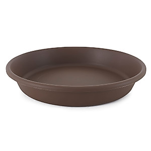 The HC Companies 17.5 Inch Round Plastic Classic Plant Saucer - Indoor Outdoor Plant Trays for Pots - 17.5"x17.5"x3" Chocolate
