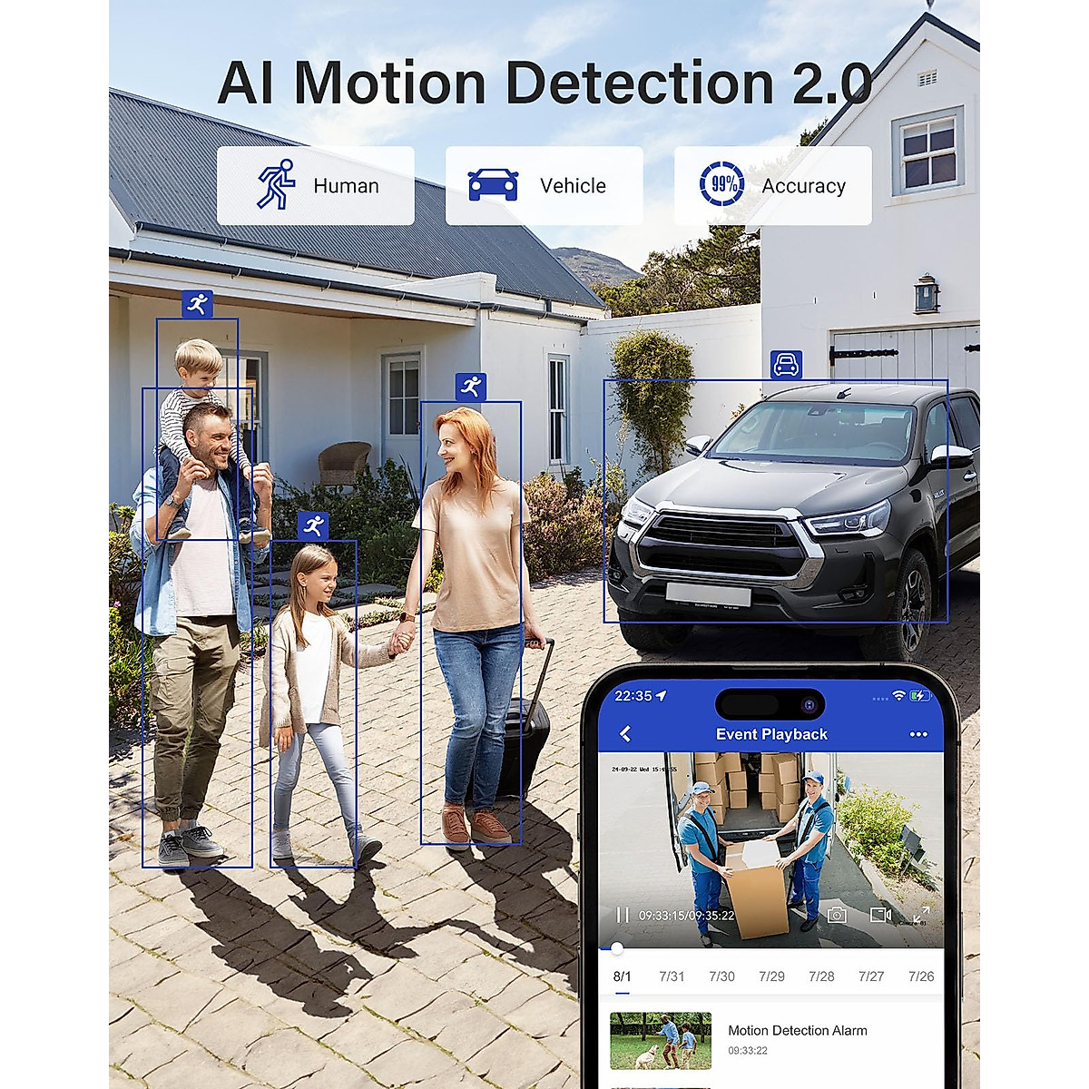 ANNKE 5MP Home Security Camera System with AI Human/Vehicle Detection, 8CH H.265+ DVR Recorder with 4X 5MP (2560TVL) Wired IP67 Outdoor CCTV Cameras, 100 ft EXIR Night Vision with Smart IR & WDR