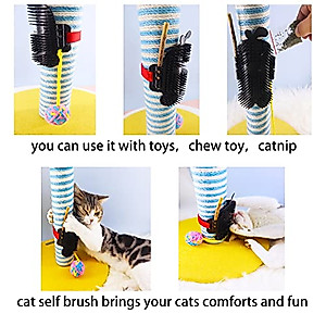 2 Packs Cat Self Groomer, Pet Massage Combs Brush, Cat Wall Scratcher Cat Grooming Brushes for Indoor Cats, Dog Bathing Brush with Catnip, Self Massage Tool for Long & Short Fur Kitten Cats Dogs