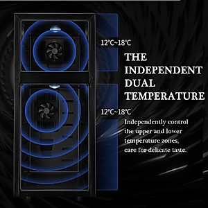 CIGARLOONG Electronic Cooler Humidor 59L Spanish Cedar Wood Shelves and Drawer Double Door Wine Cabinet,2.08 Cu Ft