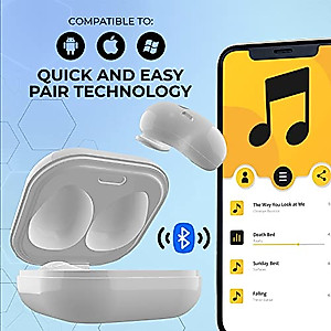 Coby Ultra-Slim True Wireless Earbuds | Wireless Headphones Bluetooth Earbuds, Built-in Microphone | Sweatproof, Water-Resistant Earbud & in-Ear Headphones Wireless | Supports Alexa, Google (White)