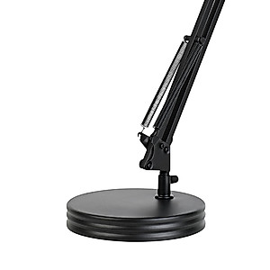 Globe Electric 5698601 28" Heavy Base Top Moving Spring Balanced Swing Arm Desk Lamp, Black, On/Off Rotary Switch on Shade, Home Office Accessories, Lamp for Bedroom, Home Décor, Home Improvement