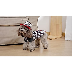 Mogoko Magician Dog Costumes, Pet Halloween Cosplay Jumpsuit with Hat, Adorable Magician Costume, Apparels Warm Outfits Clothes