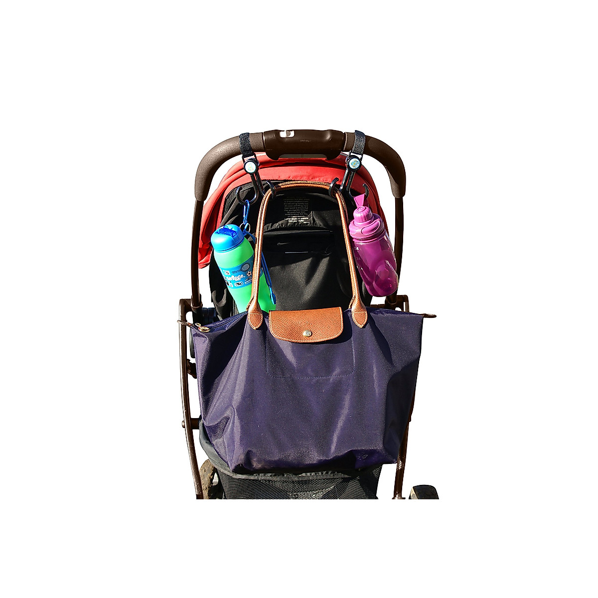 Clearance Stroller Hook Organizer - 2 Pack with 2 Double Multi Purpose Buggy Hooks (Blue) - Universal Fit for All Strollers - Pram, Pushchair, Stroller Accessory-Hanger for Baby Diaper Bags, Groceries