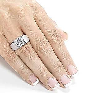 Kobelli Cushion-cut Moissanite Solitaire Engagement Ring 2 4/5 CTW 14k White Gold, Size 9, White Gold