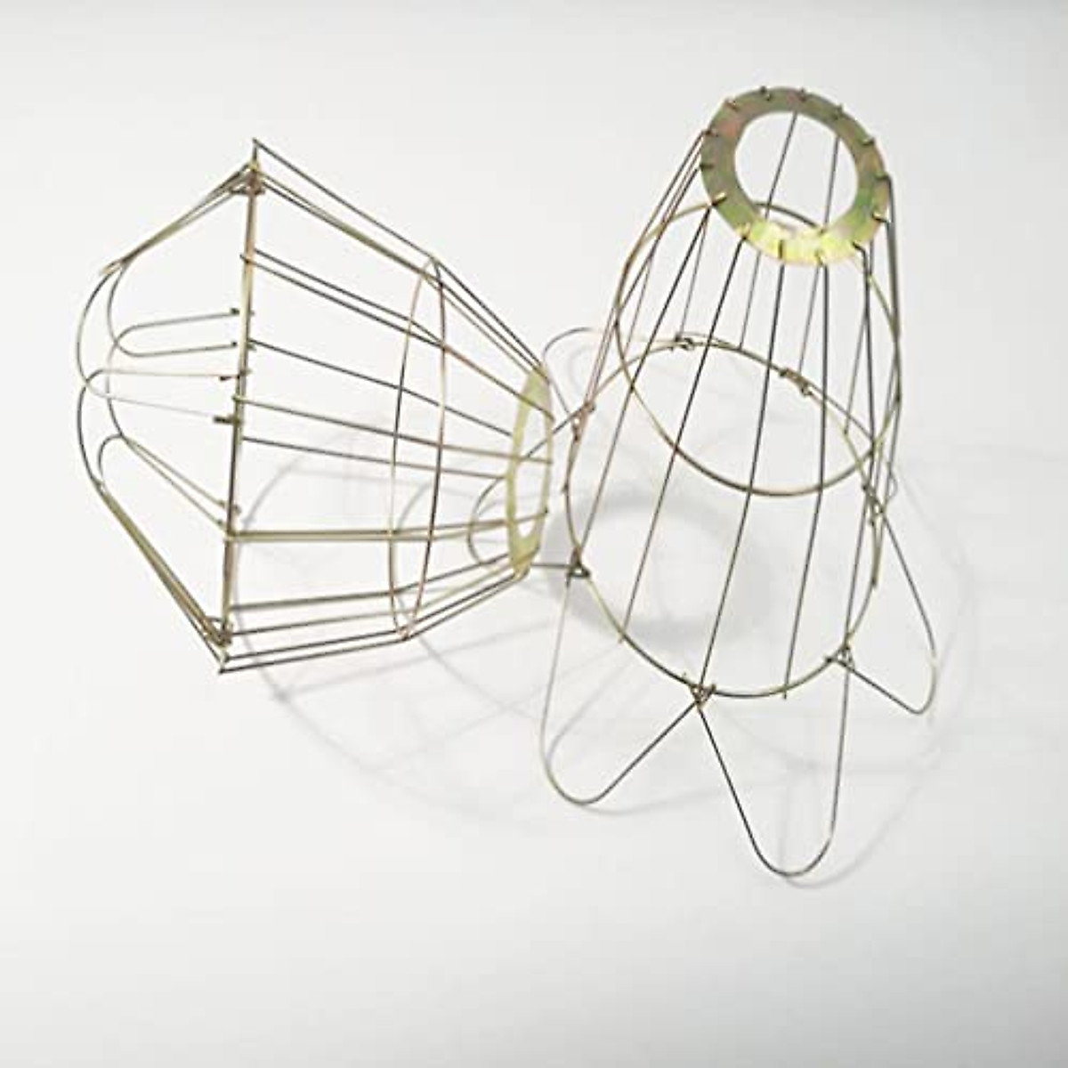 PATKAW 3 Pcs Industrial Vintage Style Light Cage Antique Lamp Holders Reptile Heat Lamp Guard Metal Lamp Shade for Pets Reptile Terrarium Lizards Golden