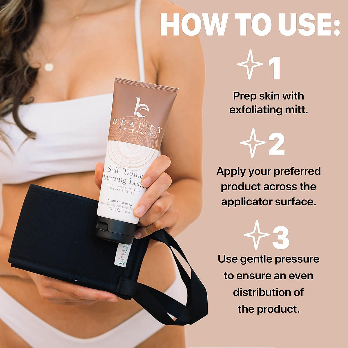 Self Tanner Tanning Mitt Set - Complete Tanning Mitt Kit with Exfoliating Gloves, Body and Face Tanner Mitts for the Perfect Fake Tan - Self Tanning Glove Mitt Applicator