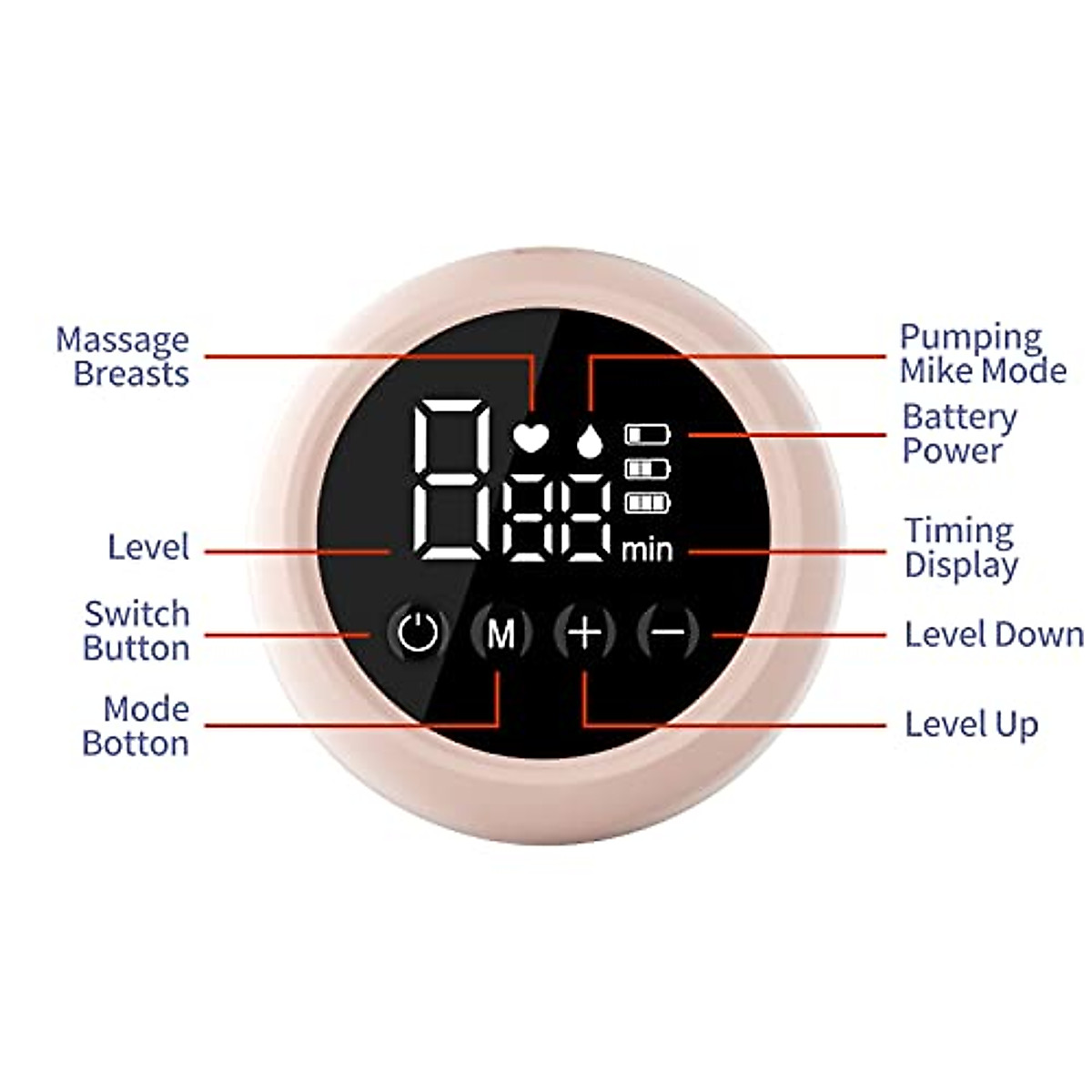 Double Electric Breast Pump with Massage Function,Breastfeeding Pump with 2 Modes & 9 Levels,Rechargeable Nursing Breast Pumps with LED Display (03)