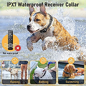 Dog Training Collar - 2 Dogs Shock Collar for Large Dog with Remote 1600ft, 3 Training Modes, Rechargeable IPX7 Waterproof Electric Dog Collar for Small Medium Large Dogs