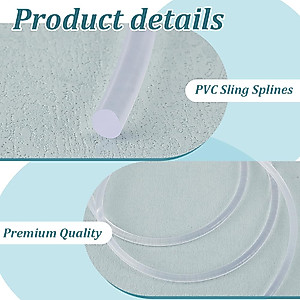 OLYCRAFT 59 Inch Wide Sling Chair Replacement Fabric 36 Inch Long Folding Lounge Repair Cloth DIY Chair Replacement Kits Including 7.5m Polyester Fabrics Transparent PVC Sling Splines-5mm Diameter