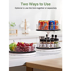 Kootek 16 Pcs Desk Drawer Organizer and 2 Tier Adjustable Lazy Susan Turntable Non-Skid Kitchen Cabinet Organizer