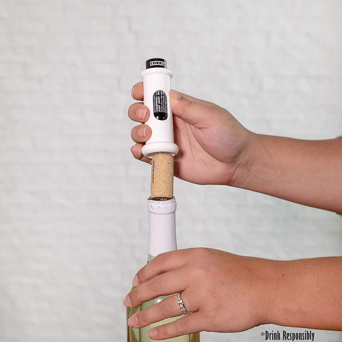 Cork Pops White Giovanni 6.5 Inch Original Wine Bottle Opener