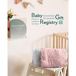 Muslin Crib Sheets, 100% Cotton Baby Crib Sheets for Standard Crib Mattress & Toddler Bed Mattress (52"x 28"), Ultra Soft & Breathable Baby Sheets, 2 Pack