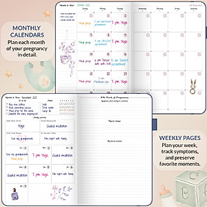 GoGirl Pregnancy Planner – Weekly Pregnancy Baby & Mom Journal – Keepsake Memory Book for Planning & Tracking Your Pregnancy – Pregnancy Log for First Time Moms – A5 Size, 40 Weeks (Lavender)