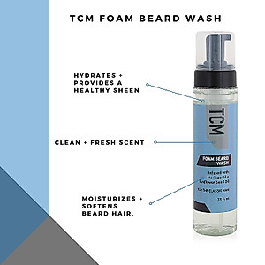 TCM Men's Foam Beard Wash for Facial Hair Cleansing, Conditioning, and Softening (2 Pack 7.5oz)