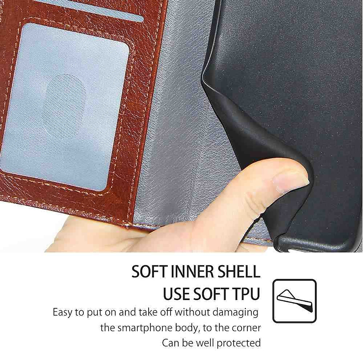 YOUKABEI MojieRy Phone Cover Zipper Wallet Folio Case for LG V20, Premium PU Leather Slim Fit Cover for LG V20, 1 Photo Frame Slot, 3 Card Slots, Dirt-Proof, Brown