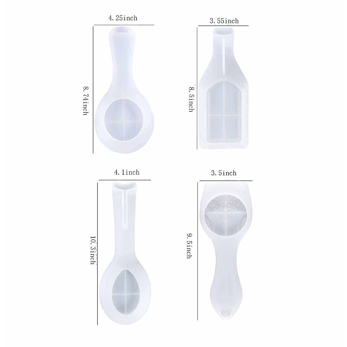 Yalulu 4Pcs Spoon Fork Holder Pad Epoxy Resin Mold, Spatula Rack Kitchen Utensil Tray Silicone Mould, Kitchen Tableware Holder Resin Mould