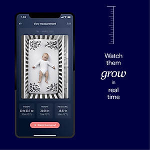 Nanit Smart Sheets – 100% Cotton Fitted Crib Sheets for Standard Crib, Works with Nanit Baby Monitors to Measure Your Baby's Height - Pebble Grey