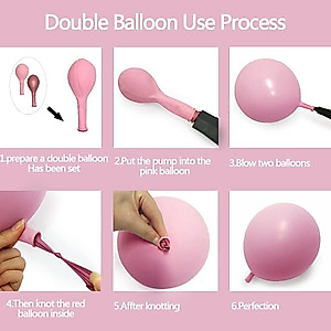 Pink White Gold Balloon Garland Double Stuffed Pastel Light Pink Gold Balloons Blush Beige Latex Arch Kit for Baby Shower Birthday Bridal Wedding Anniversary Party Decorations