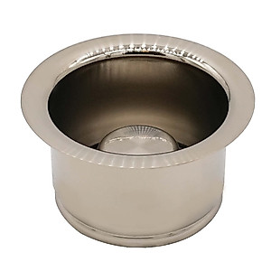 Westbrass D2082-20 3-1/2" Extra-Deep Collar Kitchen Sink Waste Disposal Flange & Stopper, Stainless Steel 1-Pack