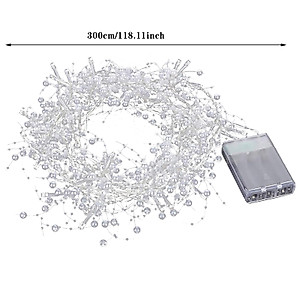 10FT 30 LED Battery Operated Christmas Tree Lights Indoor Outdoor Cluster String Lights Wire Xmas Fairy Light, Christmas Feeling Decorations (White, One Size)