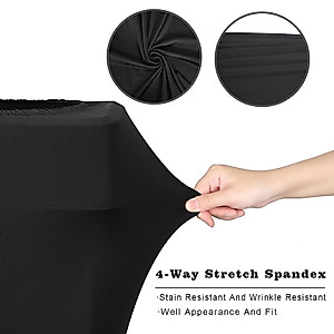 JUXYES Pack of 8 Outdoor Stretch Trash Can Covers, Black Rectangle Spandex Waste Container Cover Decorative Cover for Outside Household Kitchen Bin, Fit for 23 Gallon Bin