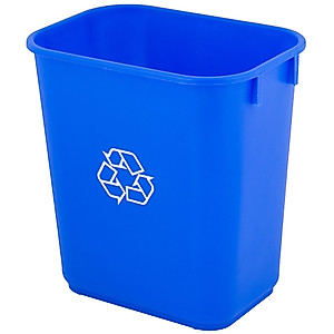 Mix.Home 2 Pack! 3 Gallon Blue Rectangular Wastebasket Restaurant Trash can Commercial Trash can Office Plastic Trash can Bathroom Garbage bin Rectangular Trash cans for Kitchen Janitorial Trash can