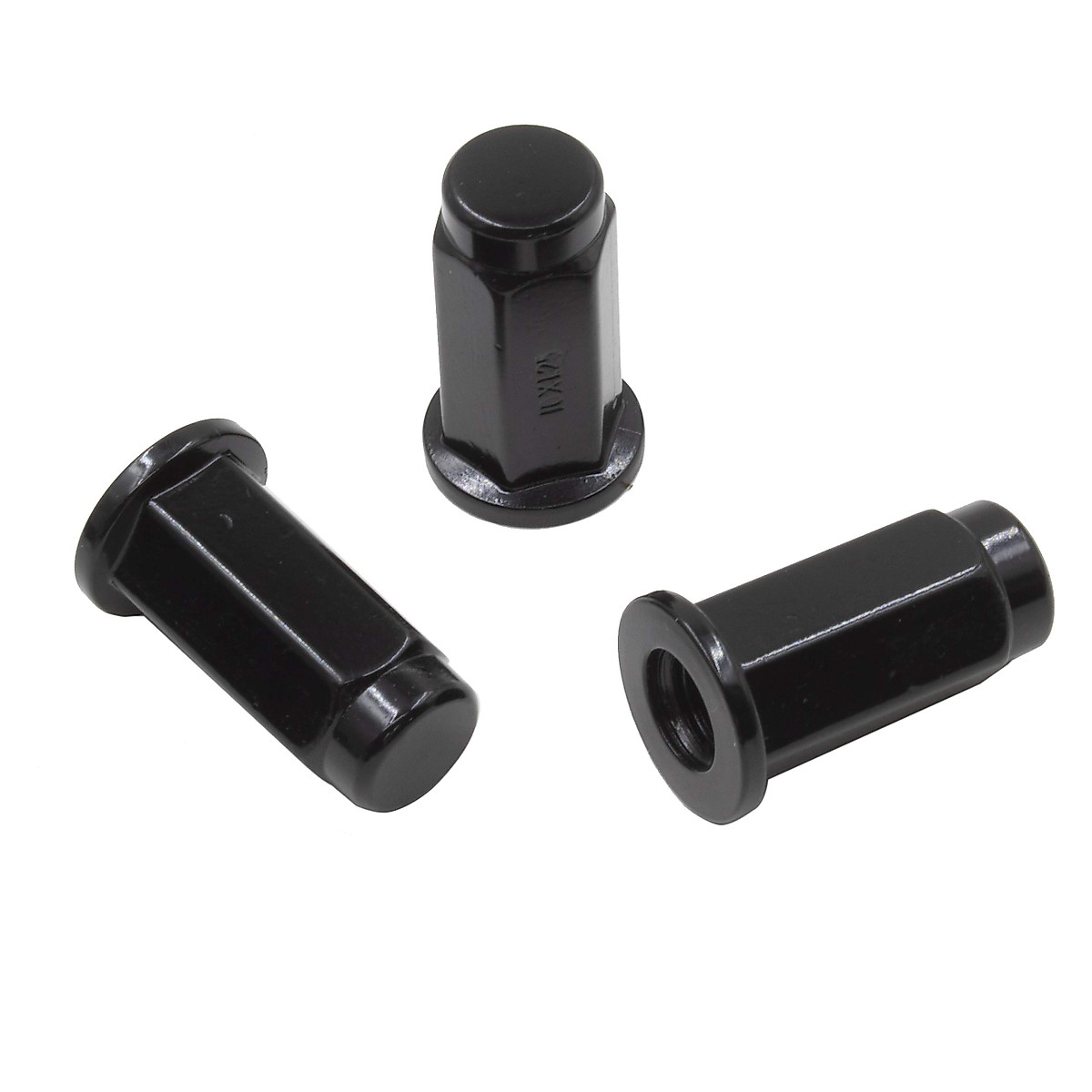 Wheel Accessories Parts Set of 16 Black 10x1.25 Flat Seat ATV & UTV Lug Nuts 14mm Hex - Fits Honda, Suzuki, Arctic Cat, KTM, Yamaha, Can Am, Polaris and Can Am Commander UTV w/Flat Seat Rims