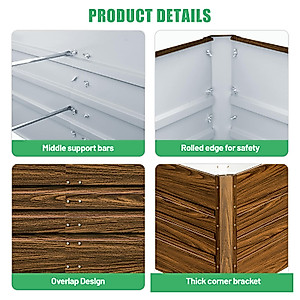 SnugNiture 2 Pcs 4x2x2FT Raised Garden Bed Galvanized Planter Garden Boxes Outdoor, Deep Root Planter Raised Bed for Vegetables Flowers Herbs,Brown