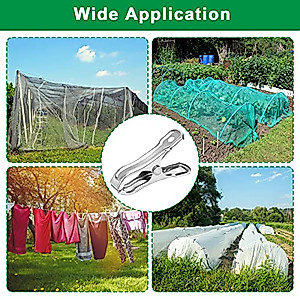 40 PCS Garden Clips, Boyistar Grip Strong Heavy Duty Greenhouse Clamps Clips Made of Stainless Steel for Plant Cover or Shade Cloth on Garden Hoops or Greenhouse Frame