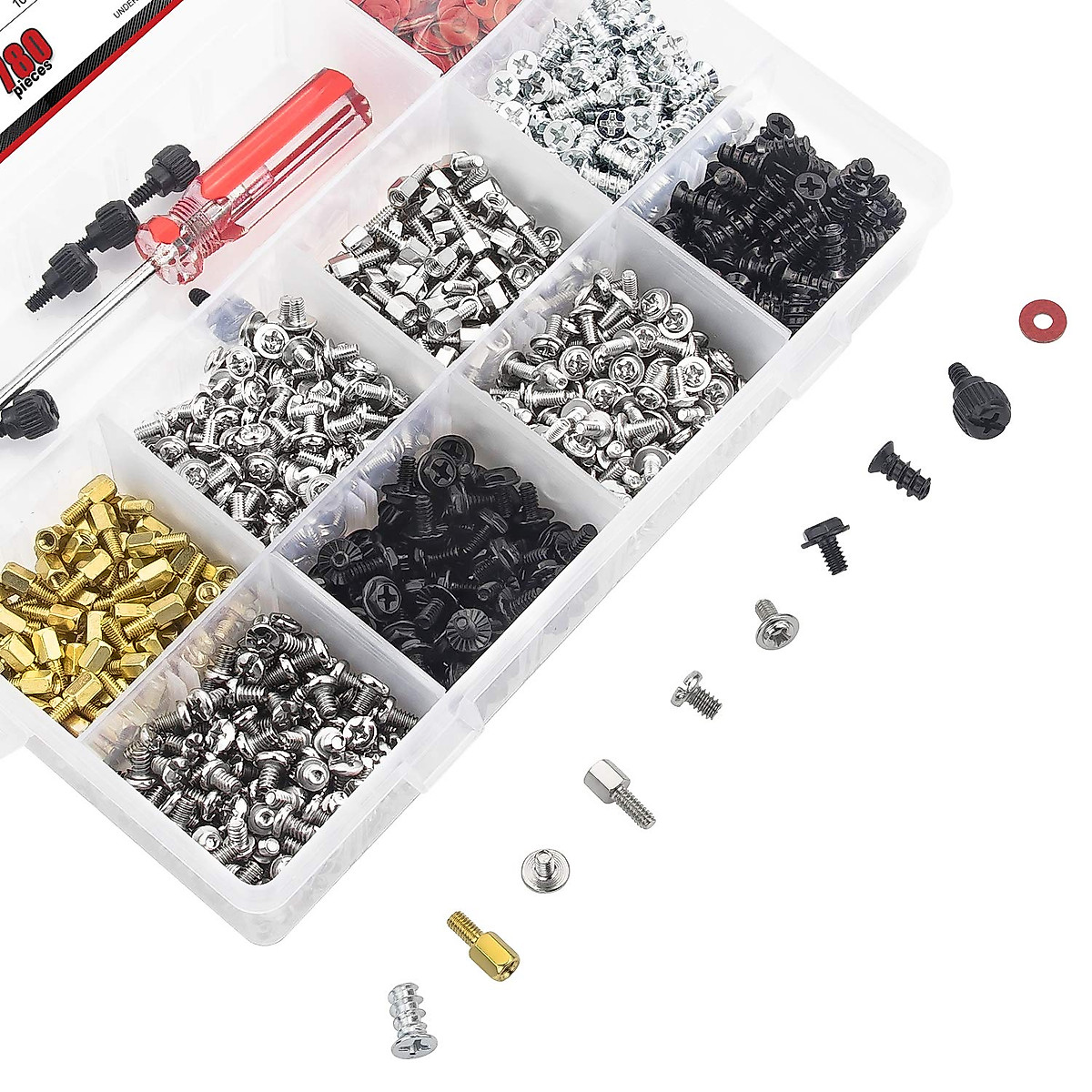 780PCS Computer Screw Kit, DYWISHKEY Computer Screw Standoffs Set Kit for Hard Drive Computer Case Motherboard Fan Power Graphics with a Screwdriver