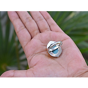 Rekha Gems Blue Copper Turquoise Ring-925 Sterling Silver Ring-Turquoise Jewelry- BTQ-35 (9 US)