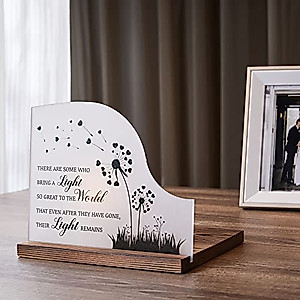 AW BRIDAL Bereavement Gifts Memorial Candle Acrylic & Wooden Wedding Memorial Table Sign, Memorial Sympathy Gifts for Loss of Loved One/Mom/Father