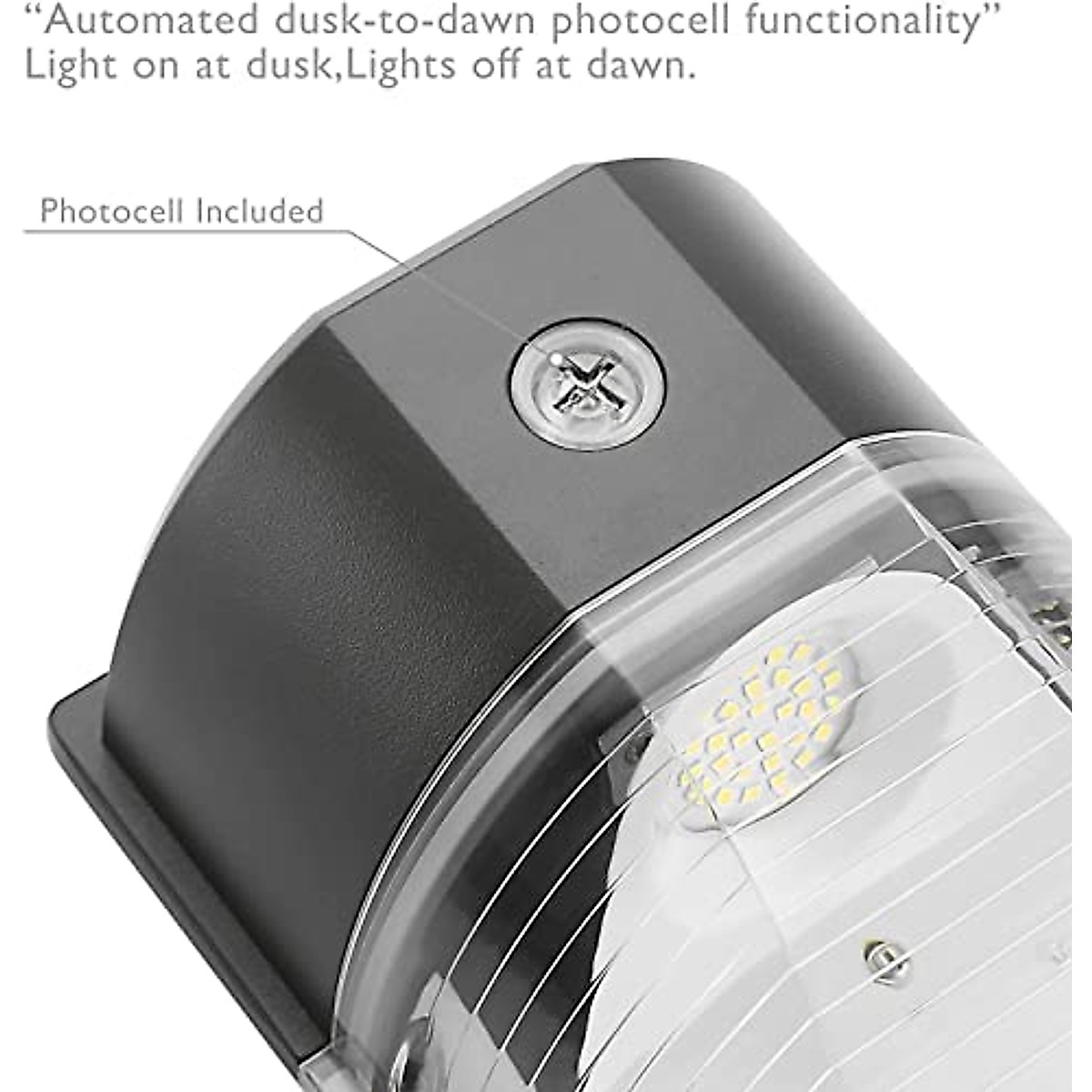 CINOTON 26W LED Wall Pack Light with Dusk to Dawn Sensor, 3000LM[100-277Vac/160W HID/HPS Equiv.] IP65 Waterproof Outdoor Security Flood Lighting for Yard Patio Barn Porch 3000K-Warm White 2 Pack-Black