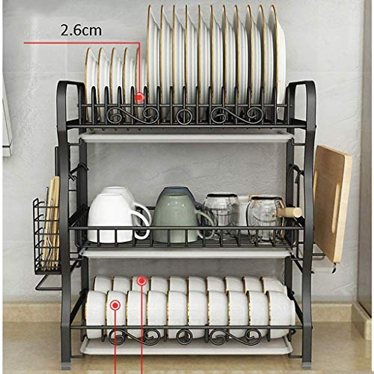 SDGH Dish Rack - Tier Dish Drying Rack Stainless Steel Counter Dish Drainer Rack with Drainboard