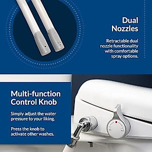 Bio Bidet 7ZBB500E BB500 Low Profile Electric Bidet Toilet Warm Water, Heated Seat and Set of 6 Drying Towelettes, Elongated, White