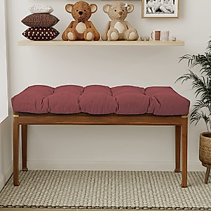 Focuprodu Bench Cushions. Non-Slip Pile Bench Cushion for Indoor and Outdoor in Multiple Scenarios.45x18 Inch Bench Cushion Ideal Cushion for Benches, Sofas and Raised Windows. (36x14x4, Burgundy)