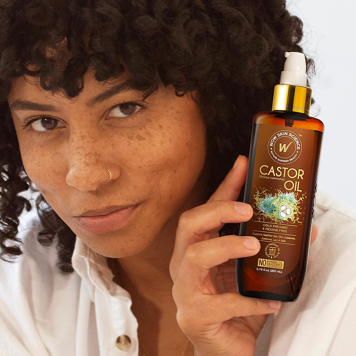 WOW Skin Science Castor Oil, Cold Pressed For Hair, Nails, Eyebrow, and Eyelash Growth For Women and Men