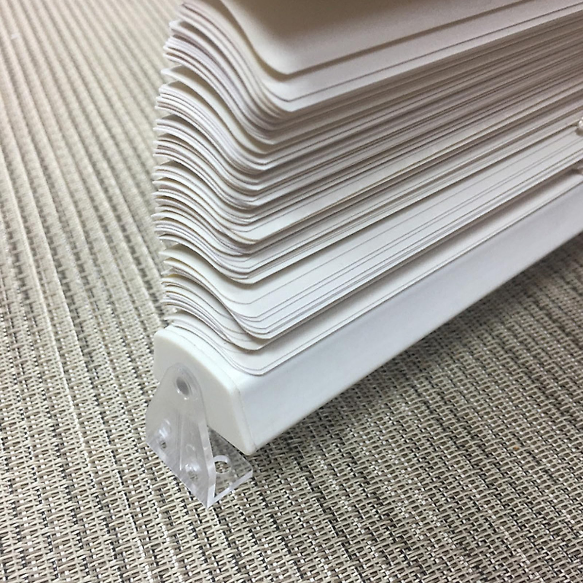 12 Pieces Blind Hold Down Brackets 2 Inch Clear Plastic Blinds Hooks Bottom Rail Hold Clips Replacement for Horizontal Blinds