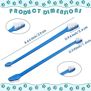 Gerrii 200 Pcs Dog Toothbrush Double Headed Dog Pet Toothbrush Long Handle Dog Tooth Brushing Kit Soft Bristles Pet Toothbrush for Dogs Cat and Most Pets Teeth Cleaning Dental Oral(Blue)
