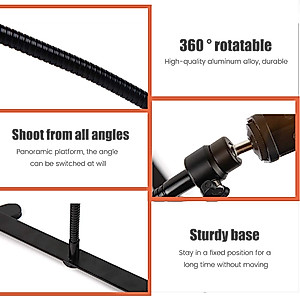 Ajustable Tripod with Cellphone Holder, Overhead Phone Mount, Table Top Teaching Online Stand for Live Streaming and Online Video and Food Crafting Demo Drawing Sketching Recording