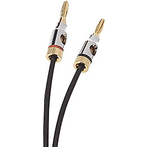 Amazon Basics 16AWG Speaker Cable Wire with Gold-Plated Banana Tip Plugs (4mm) - CL2 - 99.9% Oxygen Free - 6-Foot
