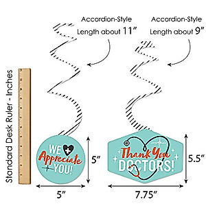 Big Dot of Happiness Thank You Doctors - Doctor Appreciation Week Hanging Decor - Party Decoration Swirls - Set of 40