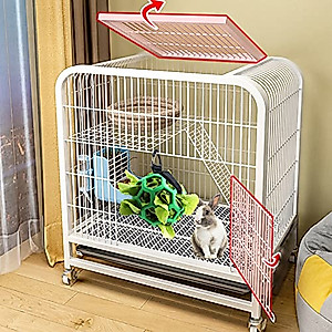 Tirifer Guinea Pig Hay Feeder Ball, Rabbit Hanging Feeding Grass Ball Treat Ball Toy, Fruit Vegetable Feeder Holder Foraging Toy for Bunny Chinchilla Small Animals Pet