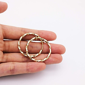 LAXPICOL Twisted Large Clip On Earrings Gold Tone 1.18IN/1.57IN/1.96IN/2.36IN 4PCS Hoop Earrings Clip On Earrings for Women No Piercing