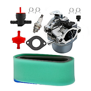 Hoypeyfiy Carburetor Air Filter Spark Plug Kit replacement for BS lawnmover 799728 498027 494502 495706 494392 498134 499161 498231 496592 lawn mower replace 799728 498027 499161 498231 494502